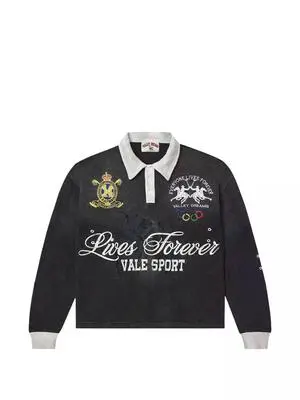 VALE FOREVER Rock Rugby Long-sleeve Polo Shirt - Black