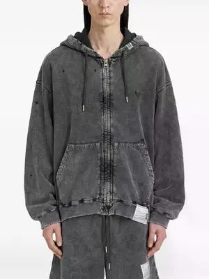 Mihara Yasuhiro Bleached Zip-up Hoodie - Grey