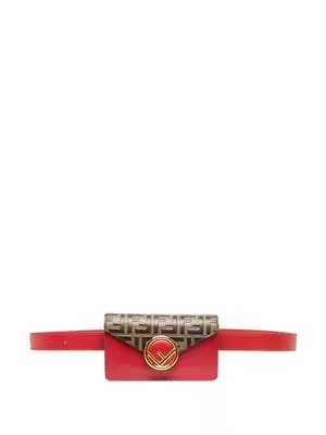 Fendi 2010-2026 Zucca Embossed Leather F Is Convertible Belt Bag - Brown