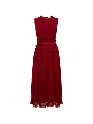 Ulla Johnson Etta Ruffled Sleeveless Midi Dress