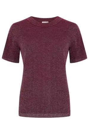 SUGARHILL BRIGHTON Ada Sparkly Knitted Top Wine