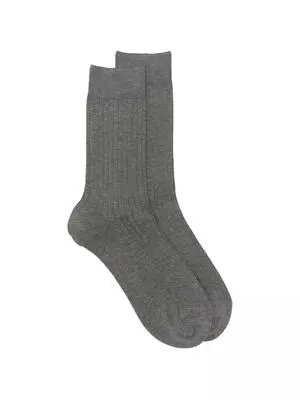 ANT45 Urbana Short Ribbed-knit Socks - Grey