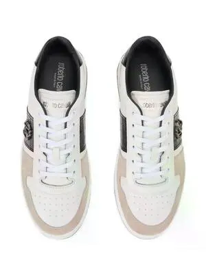 Roberto Cavalli Croc-effect Monogram Sneakers - White