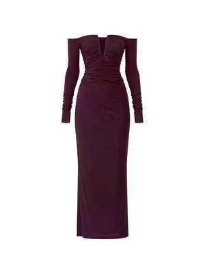AMAZUIN Noemi Ruched Off-shoulder Maxi Dress