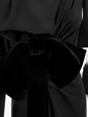 Balmain Velvet-bow Draped Midi Dress