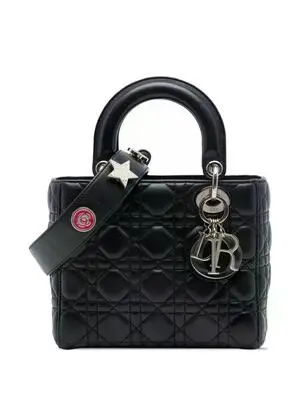Dior 2016 Small Lambskin Cannage Myabcdior Lady Satchel - Black