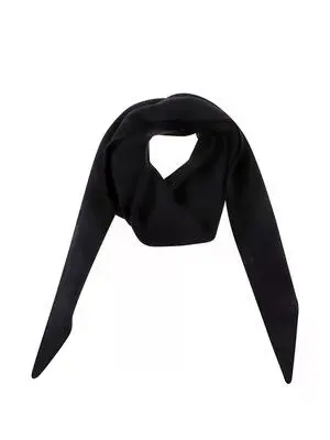 BEYOU Fine-knit Pointed-edge Scarf Blue