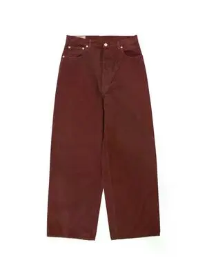 FORTELA Jaron Corduroy-textured Wide-leg Trousers - Red