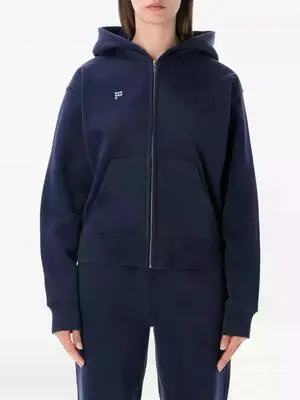 PANGAIA Logo-print Zip-up Hoodie - Blue