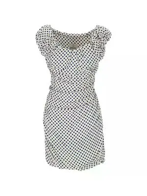 VIVIENNE WESTWOOD Polka-dot Draped Mini Dress - Neutrals