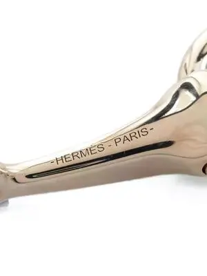 Hermès 2010s Horsebit Scarf Ring - Gold