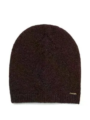 TWINSET Logo-plaque Knitted Beanie Hat