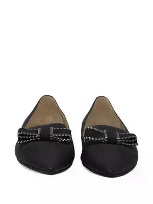 JIMMY CHOO Snakeskin-embossed Bow Ballet Flats