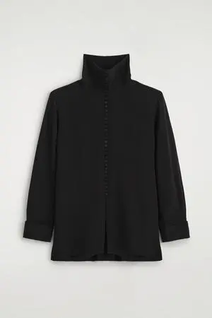 Cos Button-detail Silk-crepe Shirt