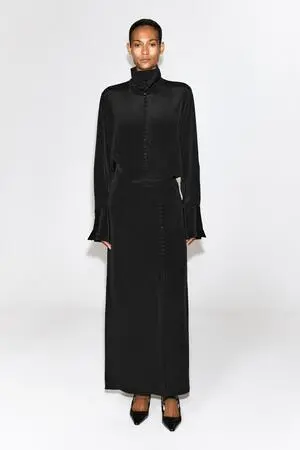 Cos Button-detail Silk-crepe Shirt