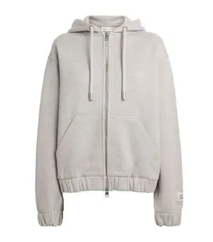 AMI Paris Cotton Zip-up Hoodie - Grey