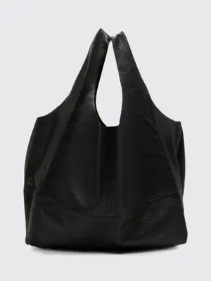 CORTANA Large Tote Bag In Smooth Lambskin Leather With Double Handle And Leather Interior - Black