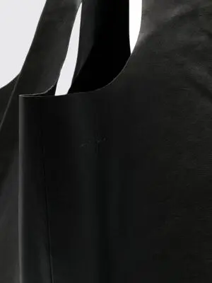 CORTANA Large Tote Bag In Smooth Lambskin Leather With Double Handle And Leather Interior - Black