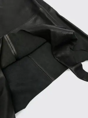 CORTANA Large Tote Bag In Smooth Lambskin Leather With Double Handle And Leather Interior - Black