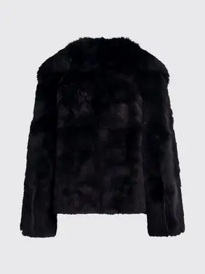 BLANCHA Short Shearling Coat With Shawl Collar And Long Sleeves