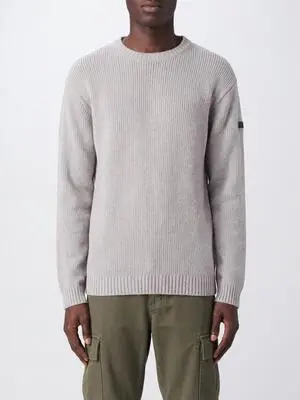 RRD Wool Crewneck Jumper With Ribbed Trims And Applied Logo - Brown