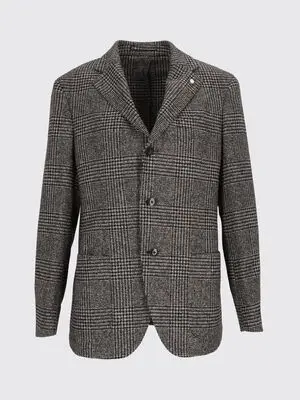 LUIGI BIANCHI Houndstooth Single-breasted Blazer In Alpaca And Recycled Wool Blend