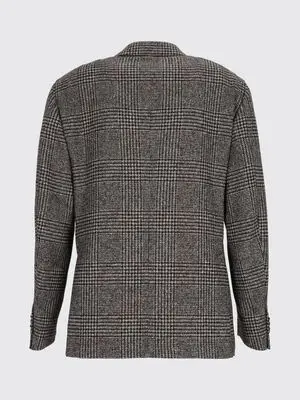 LUIGI BIANCHI Houndstooth Single-breasted Blazer In Alpaca And Recycled Wool Blend