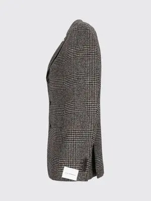LUIGI BIANCHI Houndstooth Single-breasted Blazer In Alpaca And Recycled Wool Blend