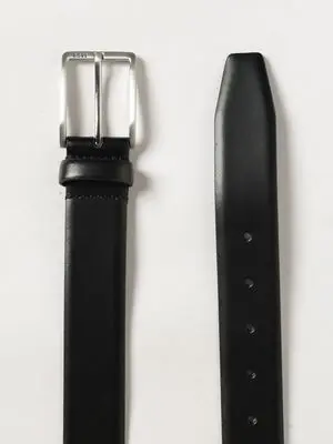 BOSS Smooth Leather Belt With Pin Buckle And Engraved Logo