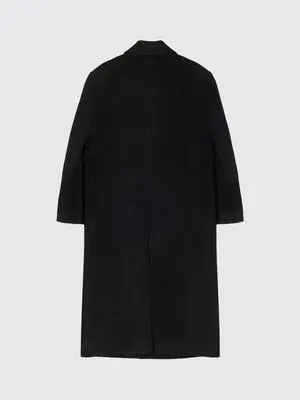 DUNST Double-breasted Wool And Cashmere Long Coat With Peak Lapels - Black