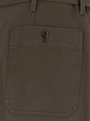 LEMAIRE Tapered-fit Mid-rise Trousers In Cotton Twill - Brown