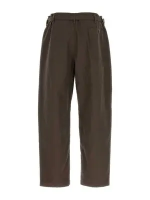 LEMAIRE Tapered-fit Mid-rise Trousers In Cotton Twill - Brown