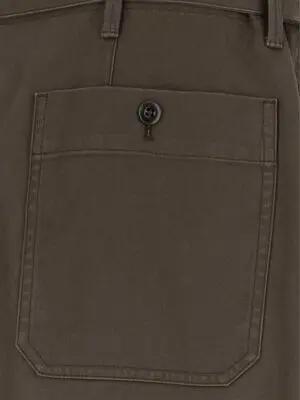 LEMAIRE Tapered-fit Mid-rise Trousers In Cotton Twill - Brown