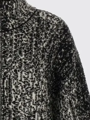 NUDE Zip-up Turtleneck Cardigan In An Abstract Patterned Wool Blend