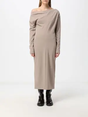 MEIMEIJ Asymmetrical One-shoulder Crêpe Midi Sheath Dress - Dove Grey