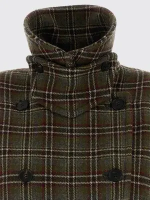 Chloé Tartan Wool-blend Double-breasted Peacoat With Waist Belt