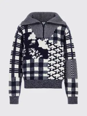 Loewe Abstract Pattern Wool Half-zip Jumper With Ribbed Hems