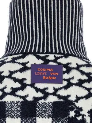Loewe Abstract Pattern Wool Half-zip Jumper With Ribbed Hems