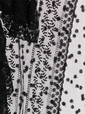 Alberta Ferretti Lace Blouse With V-neck And Ruffle Details