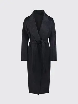 Max Mara Long Robe Coat In Cashmere And Mohair With Belt