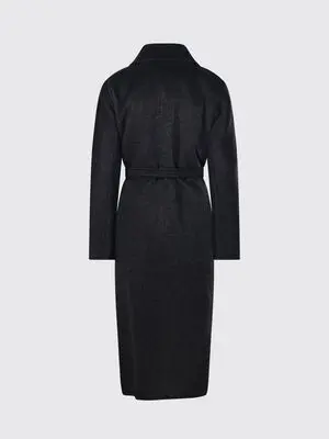 Max Mara Long Robe Coat In Cashmere And Mohair With Belt