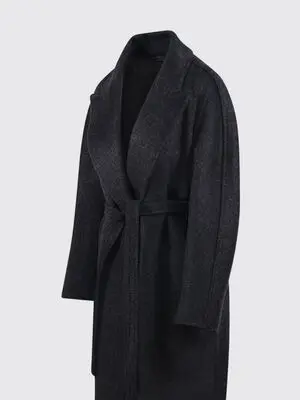 Max Mara Long Robe Coat In Cashmere And Mohair With Belt