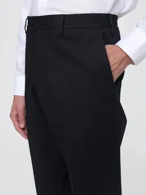 LARDINI Slim Fit Gabardine Trousers With Off-centre Closure