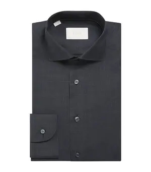 Eton Merino Wool Houndstooth Shirt - Navy