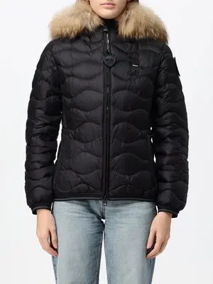 BLAUER. Camelia Slim Fit Short Down Jacket With Shearling Hood - Black