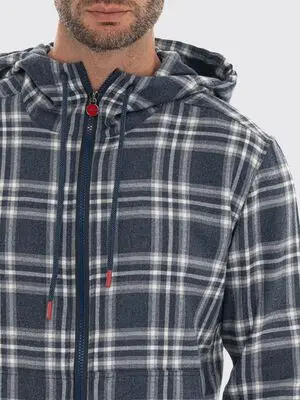 Kiton Tartan Cotton Zip-up Hoodie With Regular Shoulders