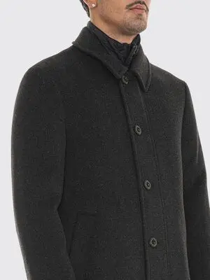 Peuterey Single-breasted Knee-length Wool Coat With Button Closure