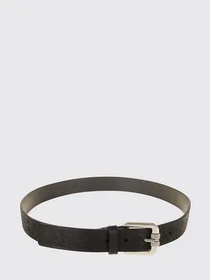 Etro Adjustable Belt In Embossed Calf Leather With Pin Buckle