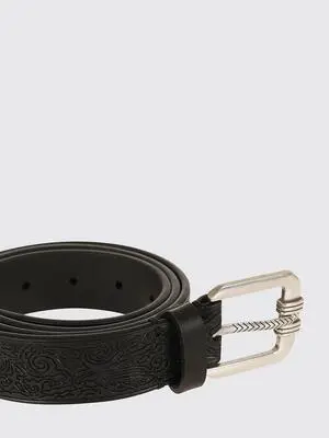 Etro Adjustable Belt In Embossed Calf Leather With Pin Buckle