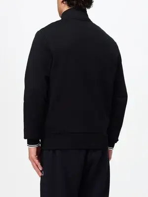 Fred Perry High Neck Cotton Zip-up Sweatshirt With Embroidered Logo